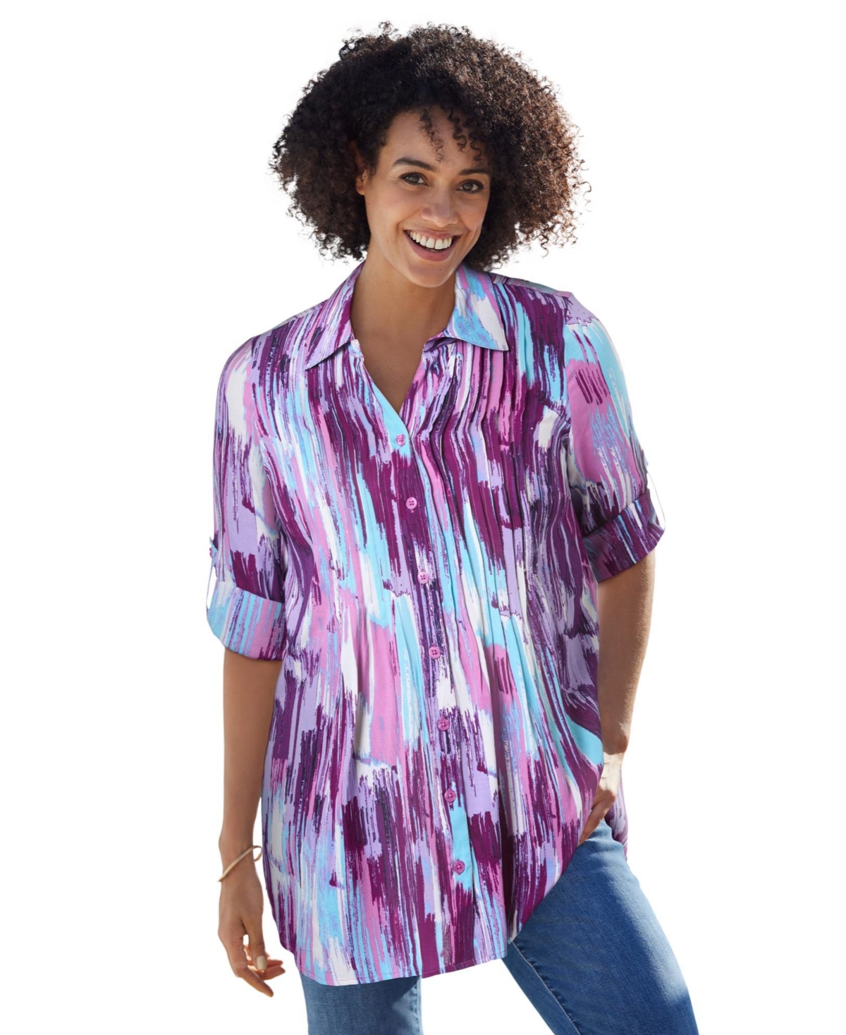 Click here for Woman Within Plus Size Within Rayon 7-Day Pintucke... prices