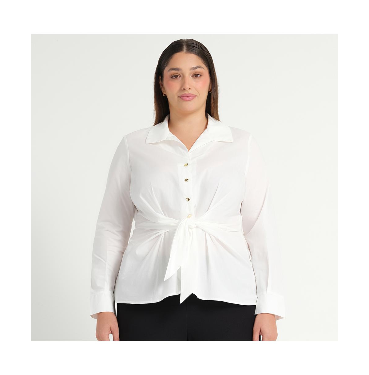 Click here for Estelle Plus Size Leo Long Sleeve Top - Milk prices