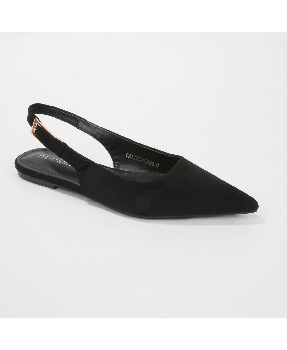 Click here for Berness Caitriona Faux Suede Flats - Black prices