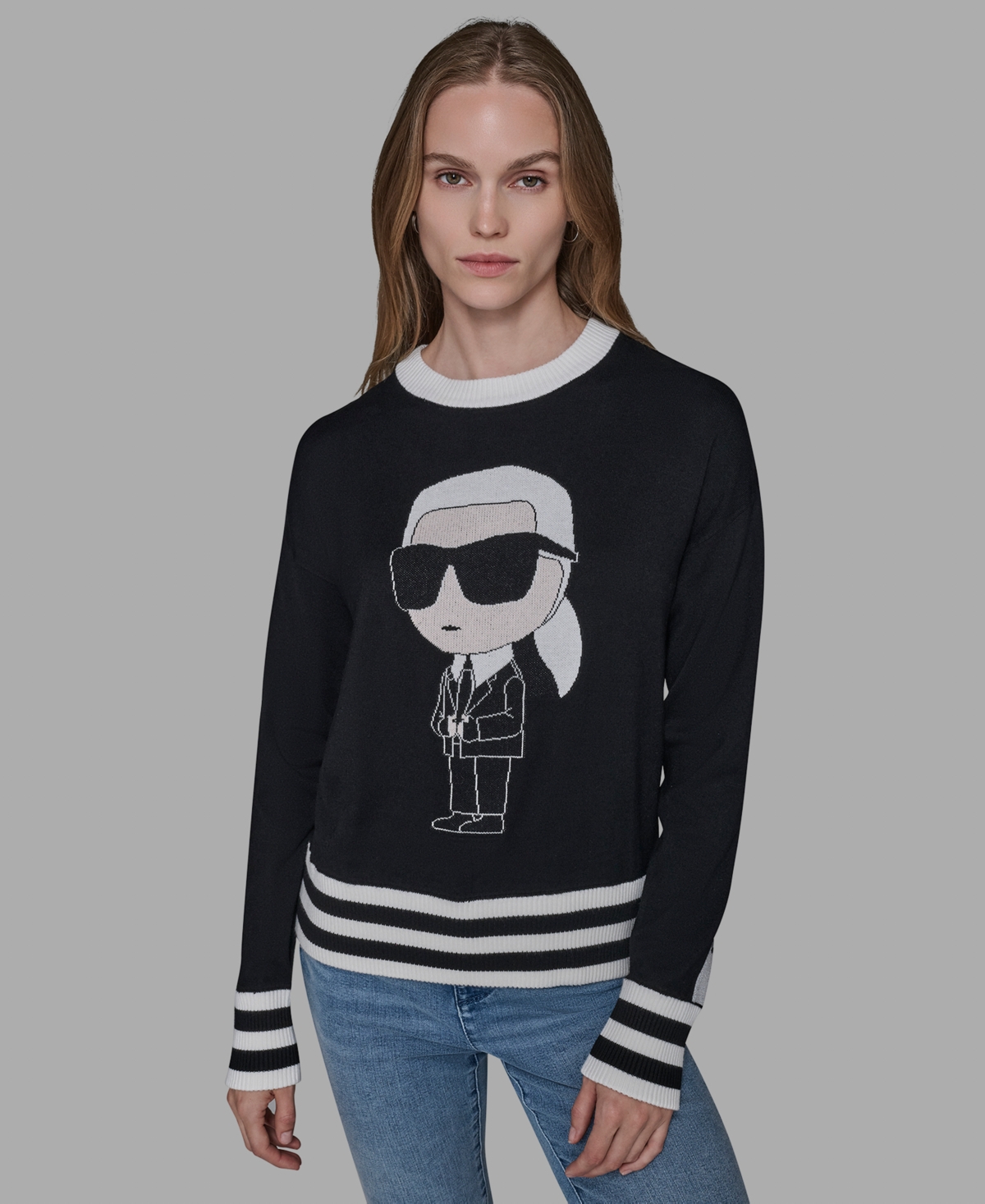 Click here for Karl Lagerfeld Paris Womens Karl Emoji Crewneck Sw... prices