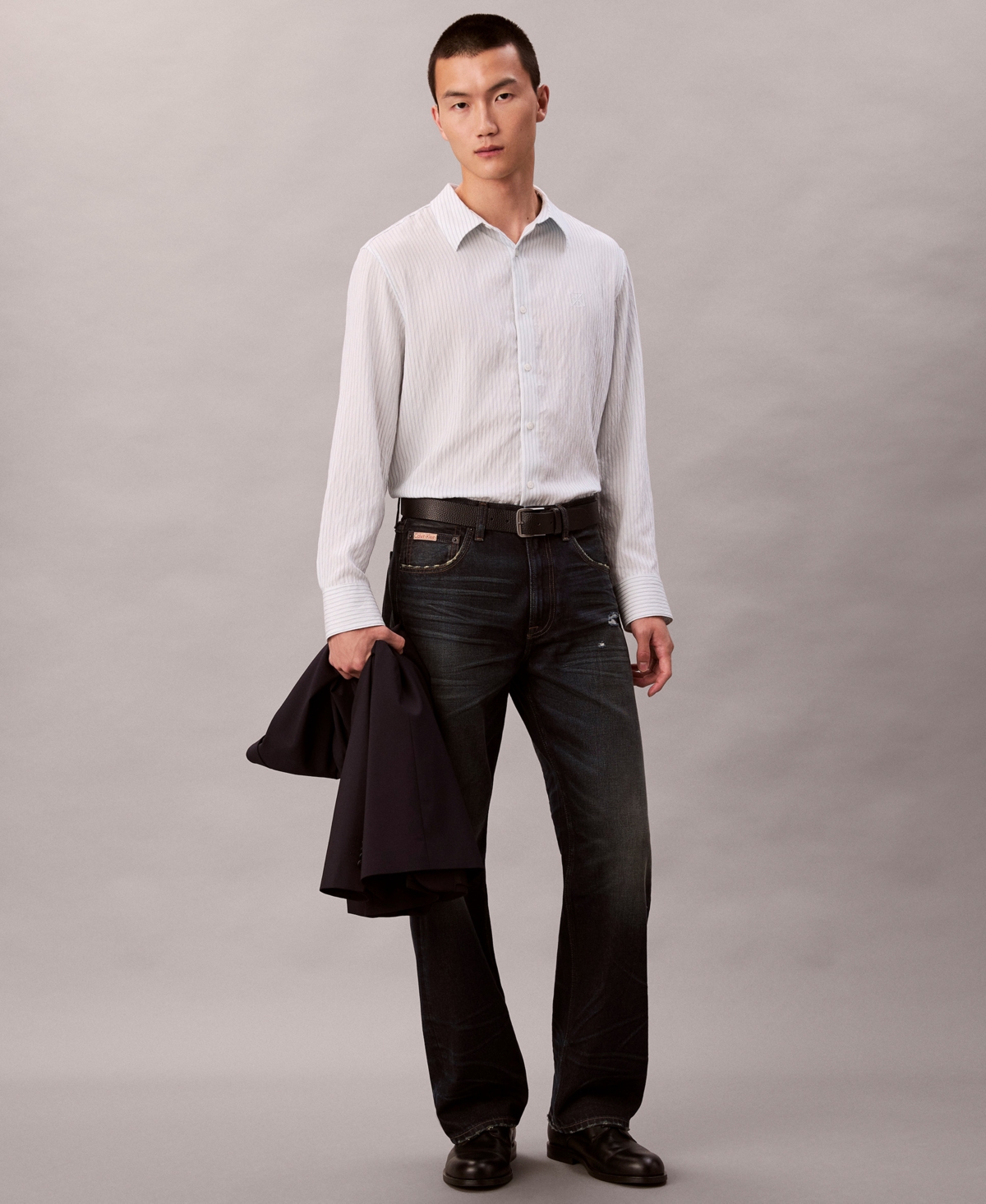 Click here for Calvin Klein Mens Thin Striped Long Sleeves Easy S... prices