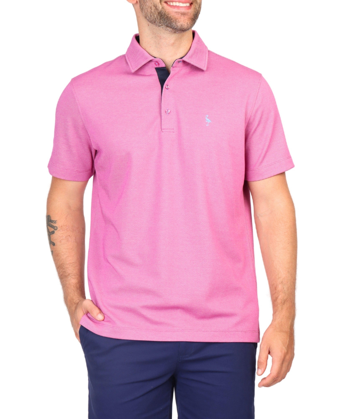 Click here for Tailorbyrd Mens Solid Modal Polo w/Contrast Trim -... prices