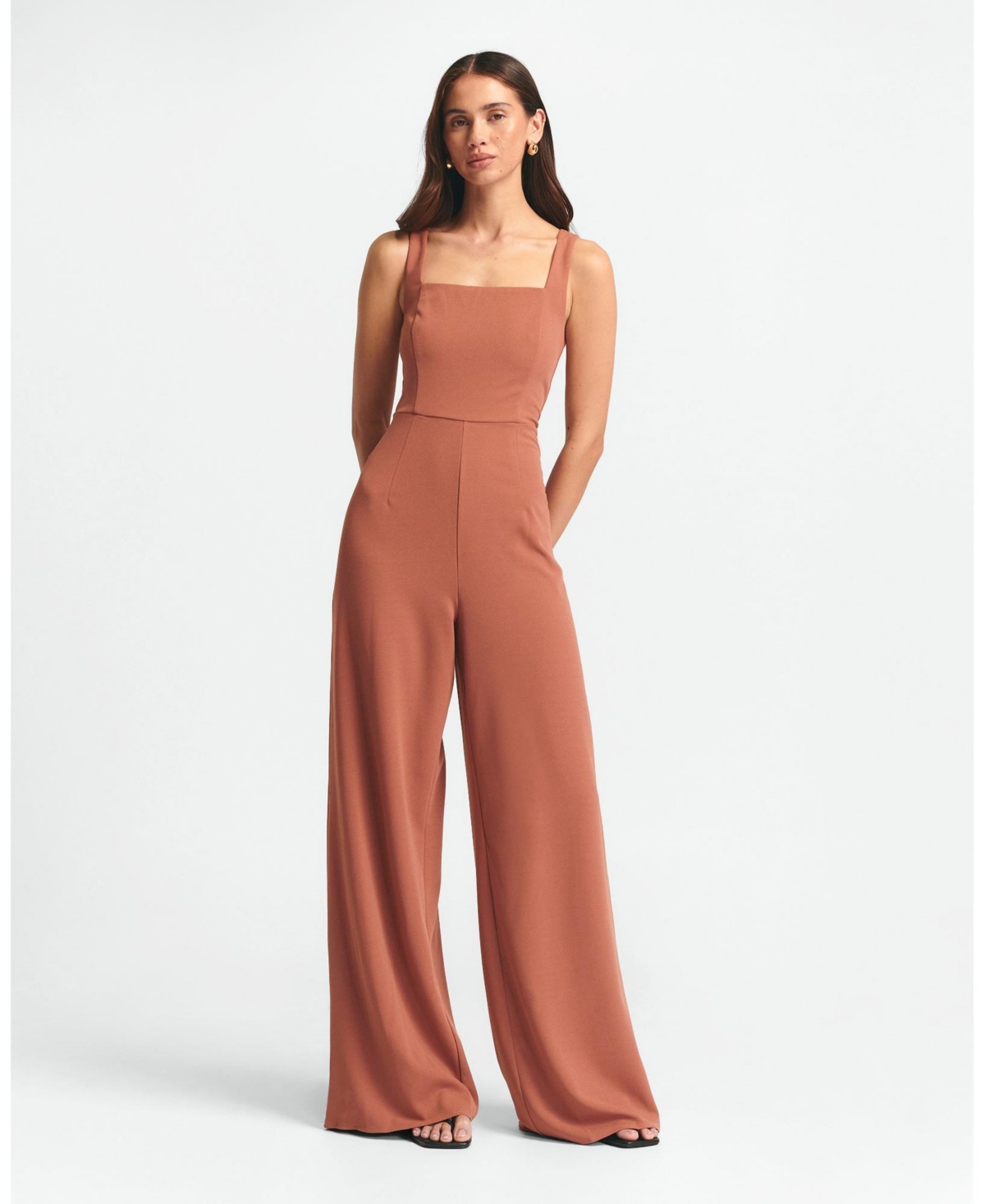 Click here for St Mrlo Womens Womes Anika Jumpsuit - Rust brown prices