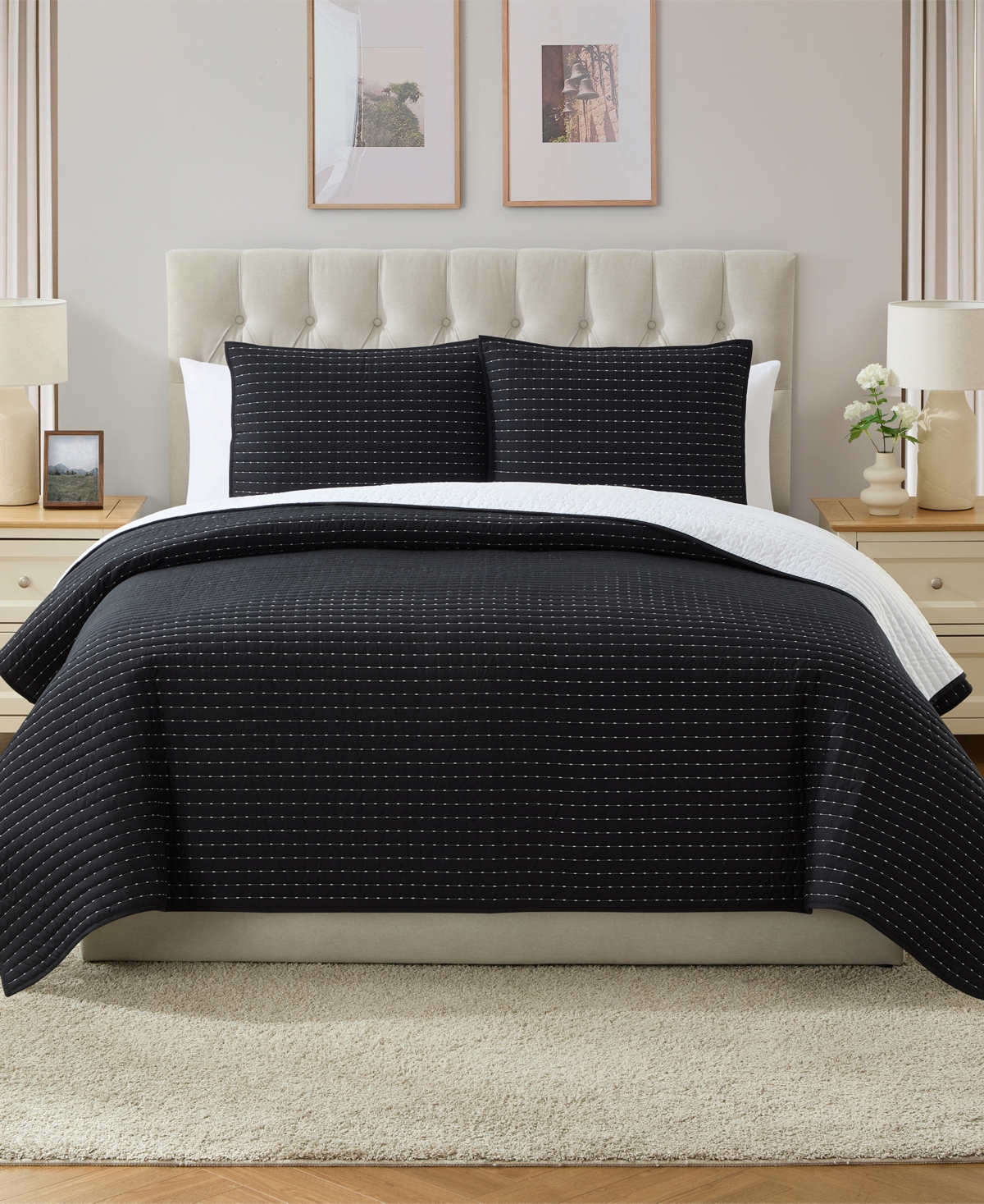 Click here for Vcny Home Embroidered Pick Stitch Microfiber 3-Pc.... prices