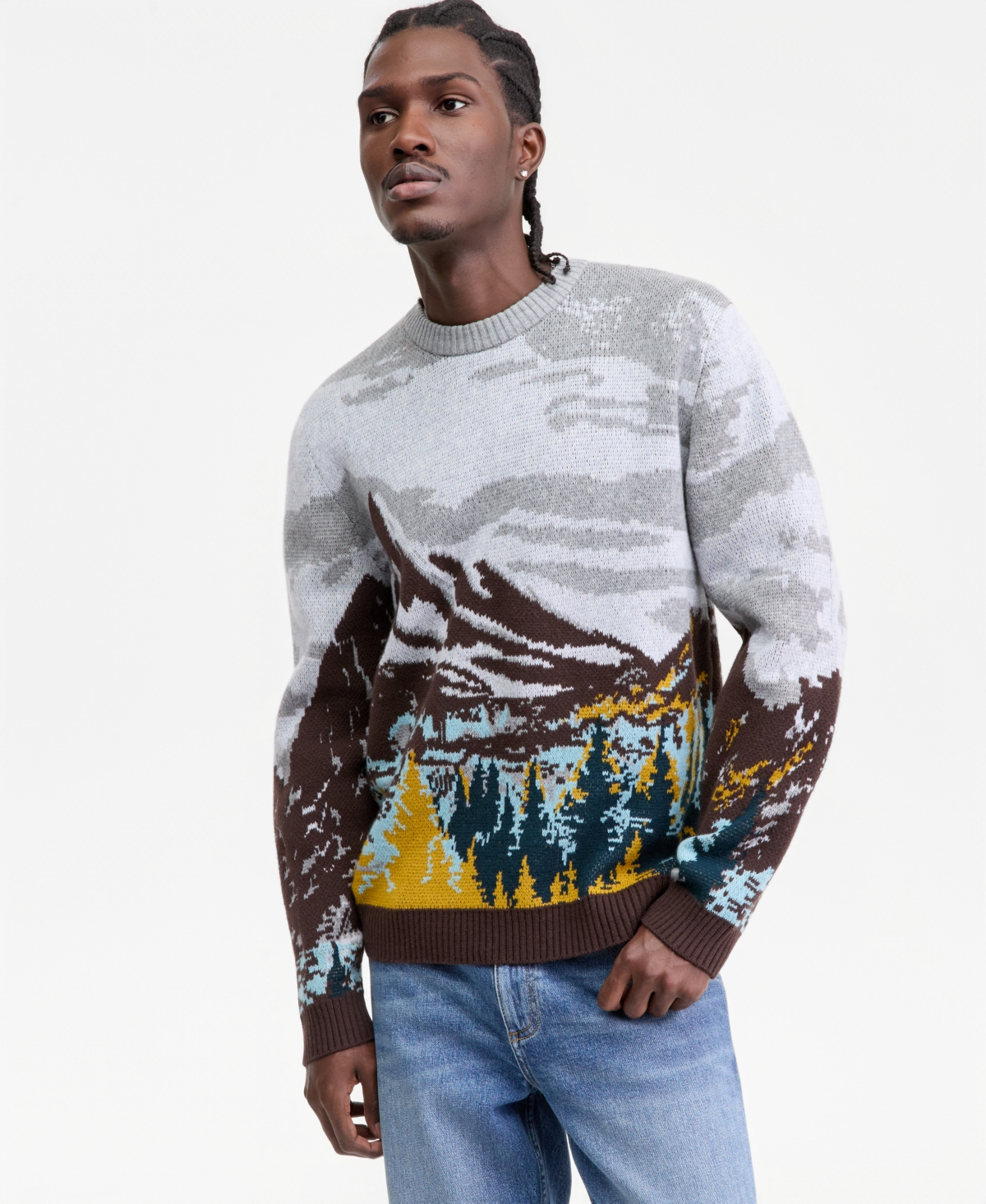 Click here for Sun + Stone Mens Scenic Mountain Sweater  Macys Ex... prices