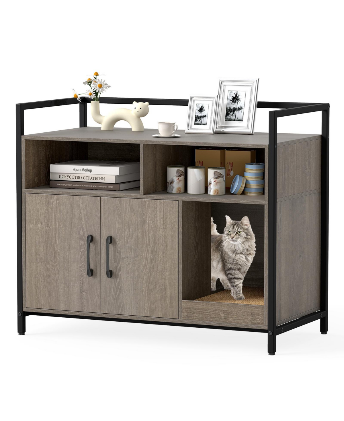 Click here for Gymax Cat Litter Box Enclosure w/ Storage Compartm... prices