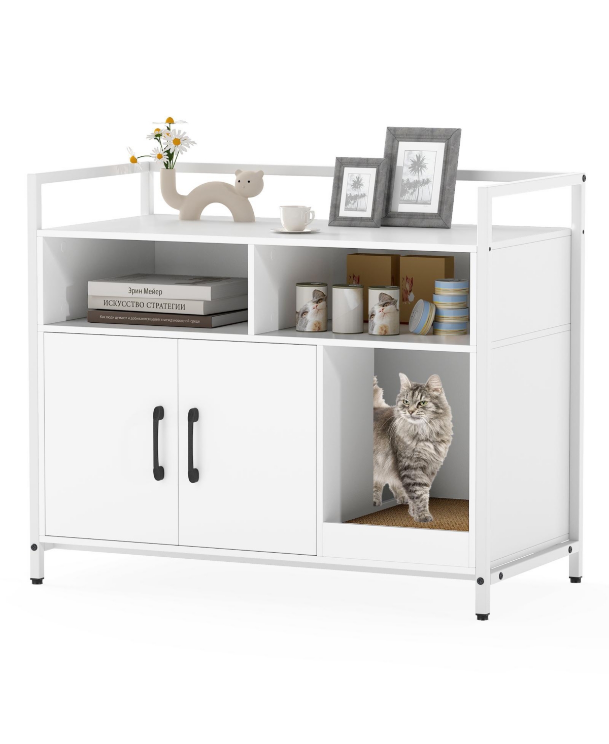 Click here for Gymax Cat Litter Box Enclosure w/ Storage Compartm... prices