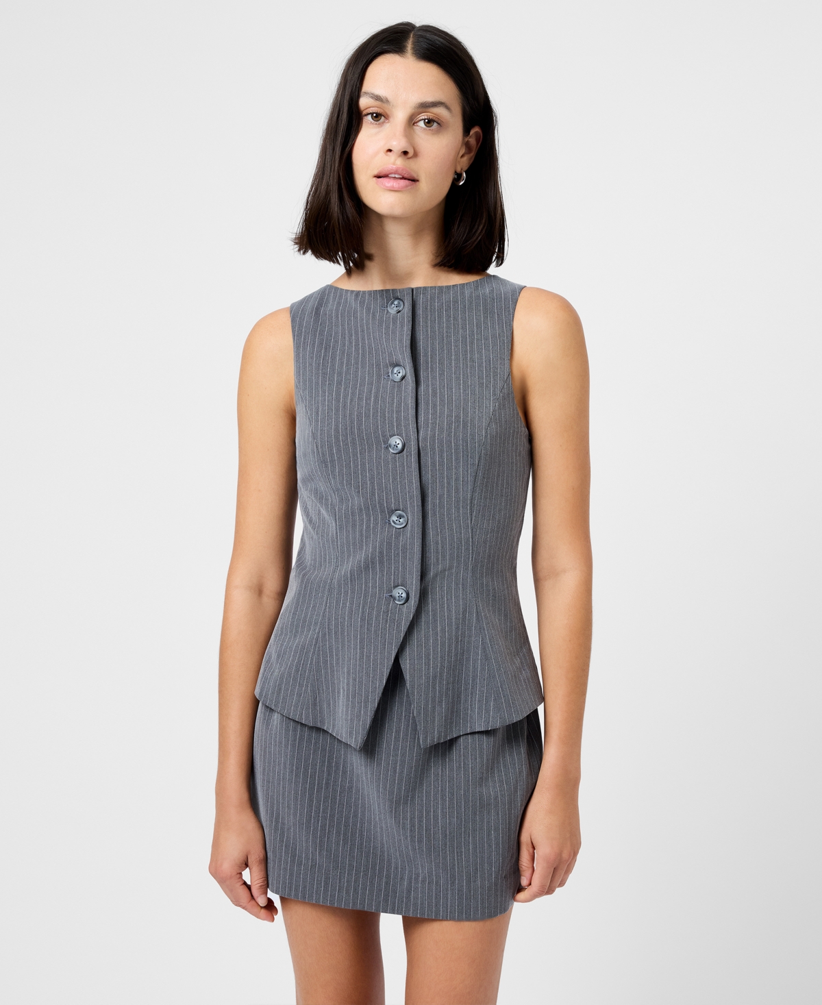 Click here for French Connection Womens Pinstripe Boat Neck Vest... prices