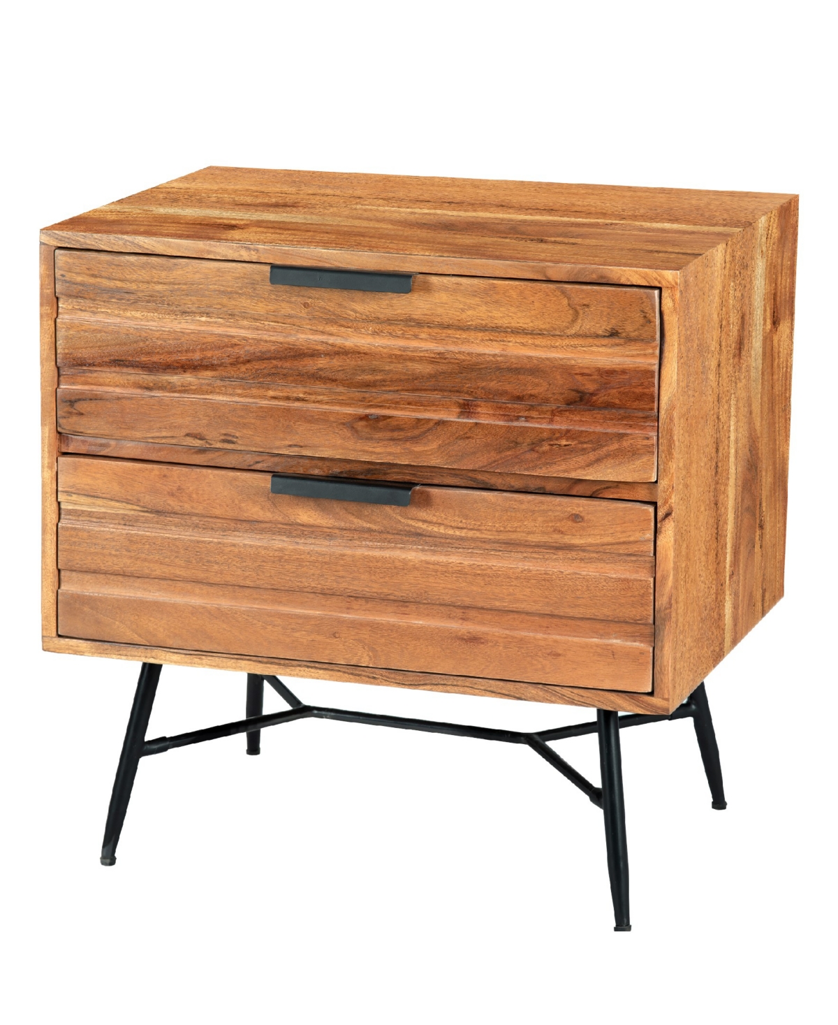 Click here for Benzara 23.5 Wooden 2 Drawer Nightstand - Brown prices