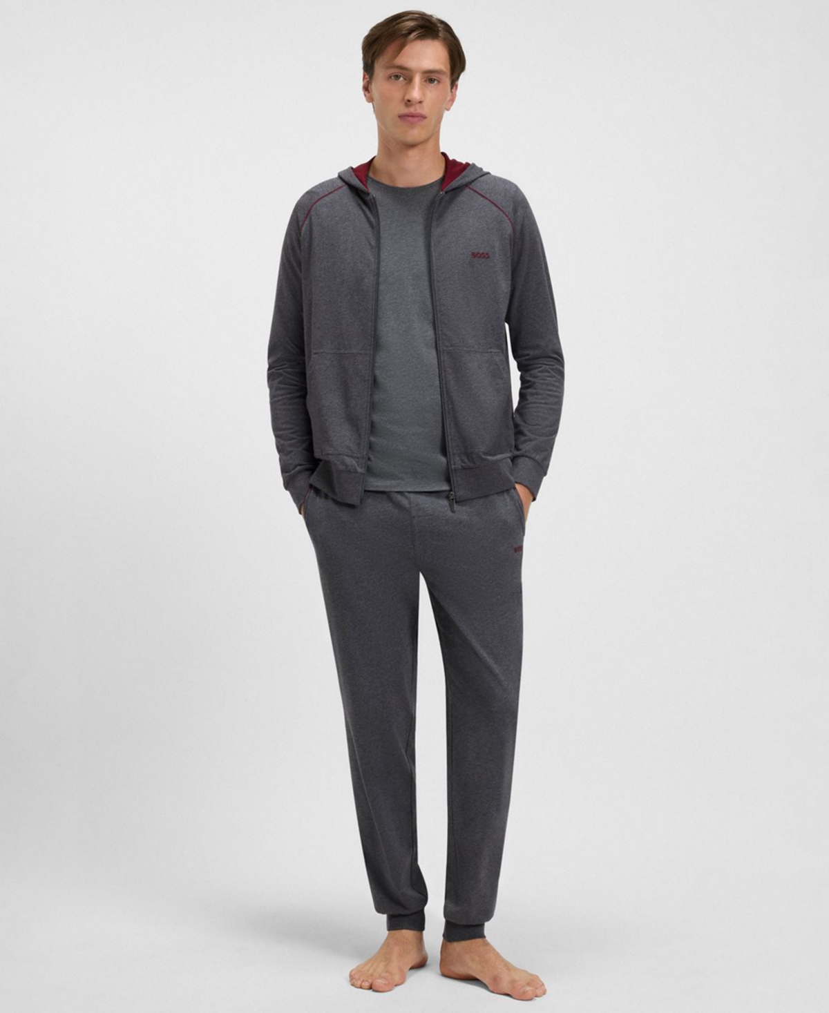 Click here for Boss Mens Mix and Match Hooded Jacket - Dark Gray prices