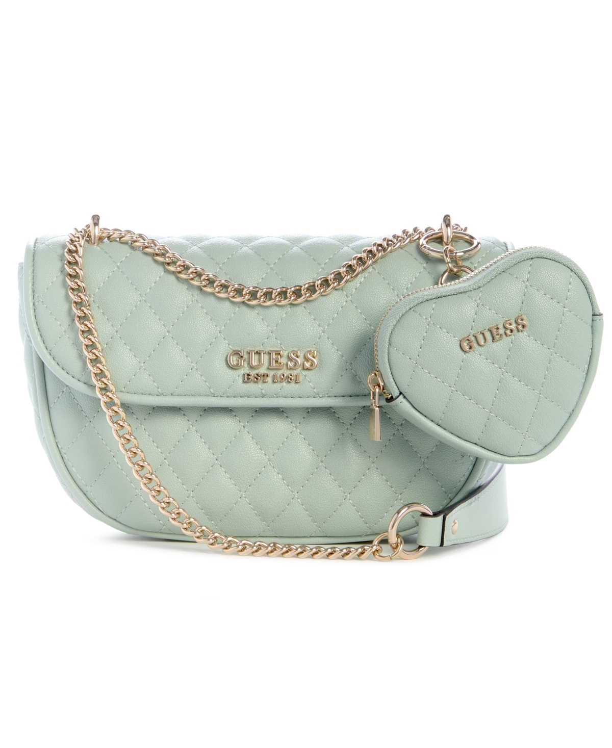 Click here for Guess Atabey Convertible Small Flap Bag - Light Sa... prices