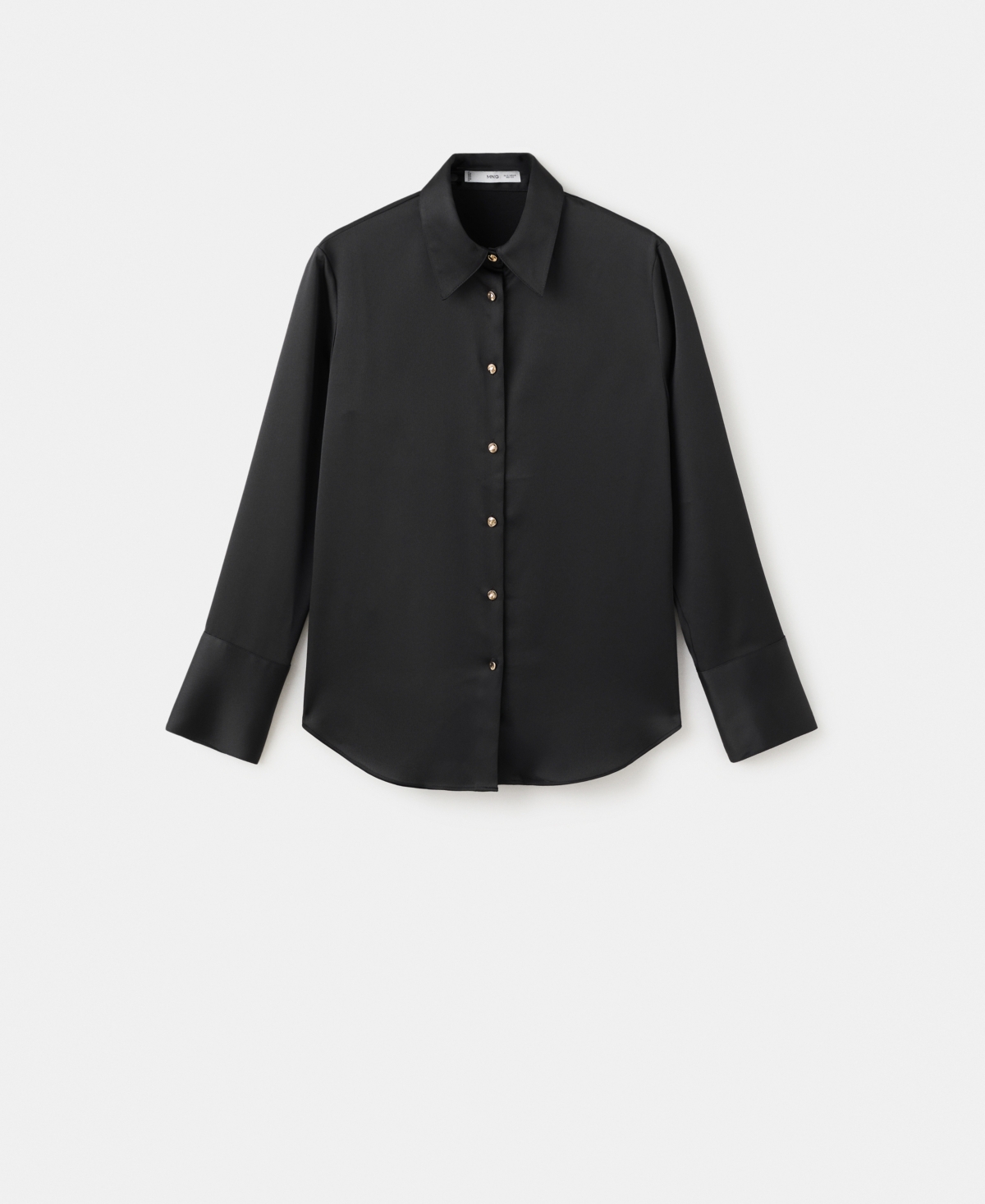 Click here for Mango Womens Satin Finish Flowy Shirt - Black prices