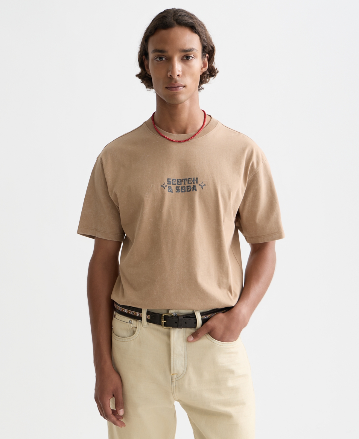 Click here for Scotch & Soda Mens Front Artwork Relaxed Fit T-Shi... prices