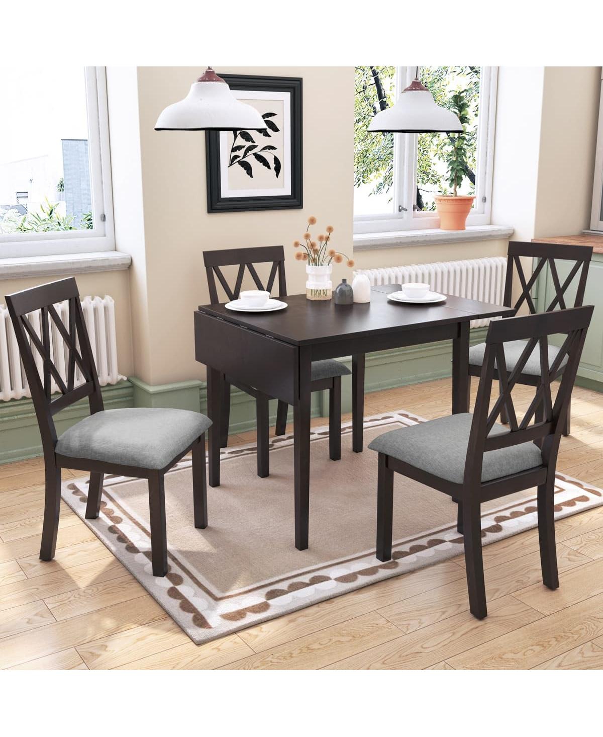 Click here for Maison Boucle 5-Piece Drop Leaf Dining Table Set w... prices
