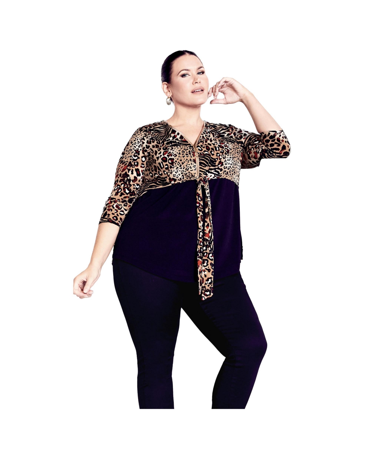Click here for Avenue Womens Plus Size Lia Contrast Top - Spice a... prices