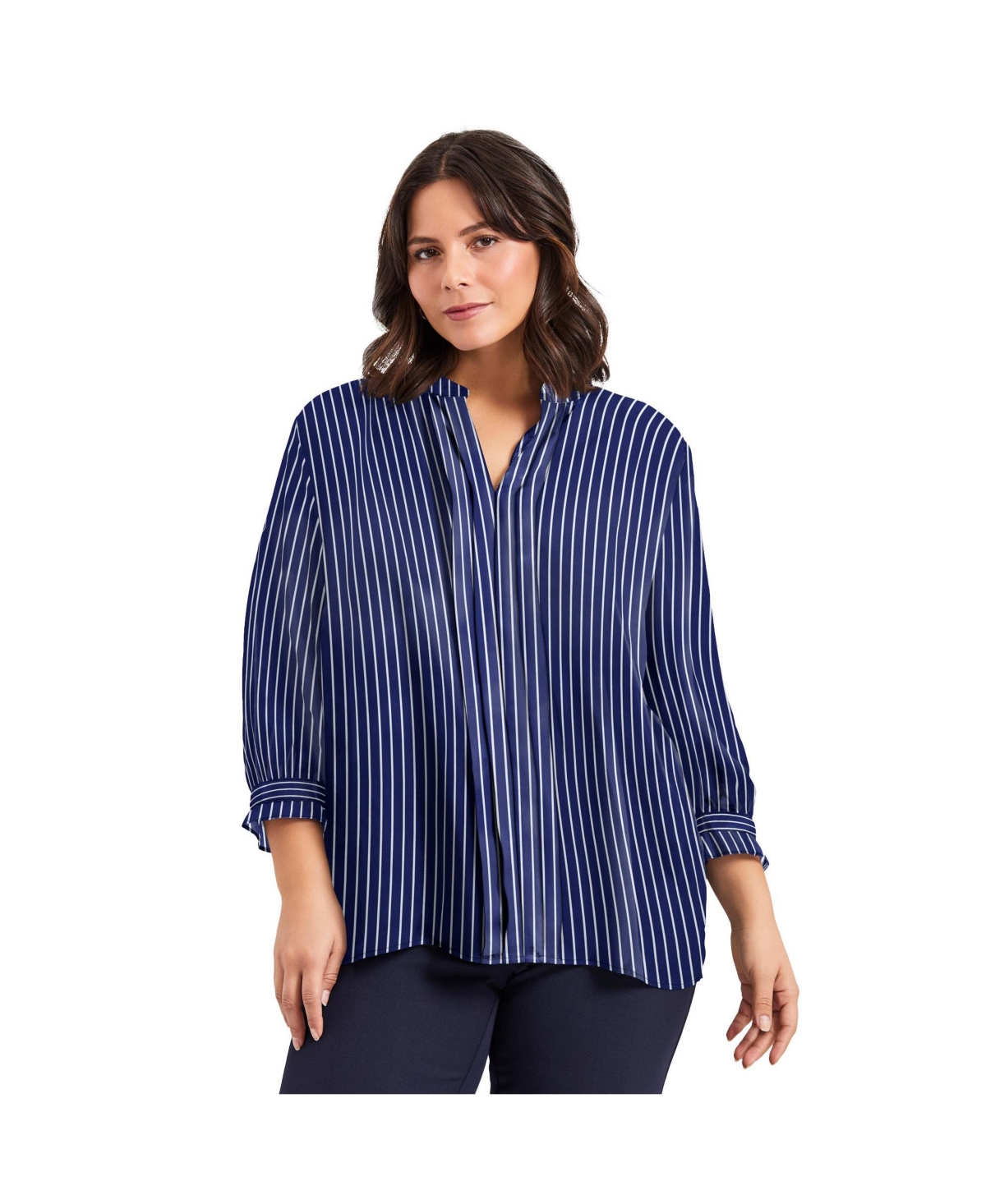 Click here for Avenue Womens Plus Size Pintuck Popover Top - Even... prices
