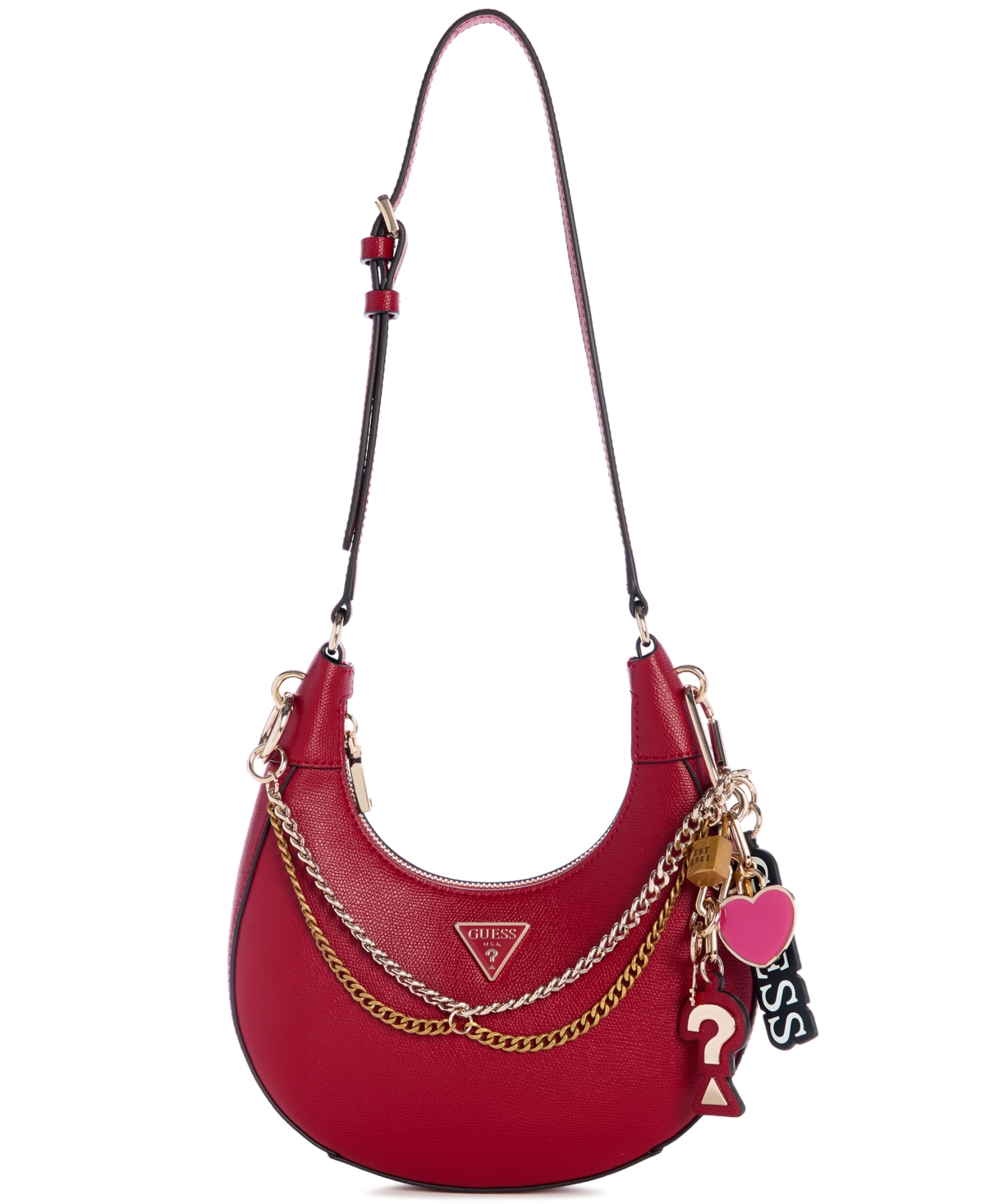 Click here for Guess Davina Small Shoulder Bag - Red prices