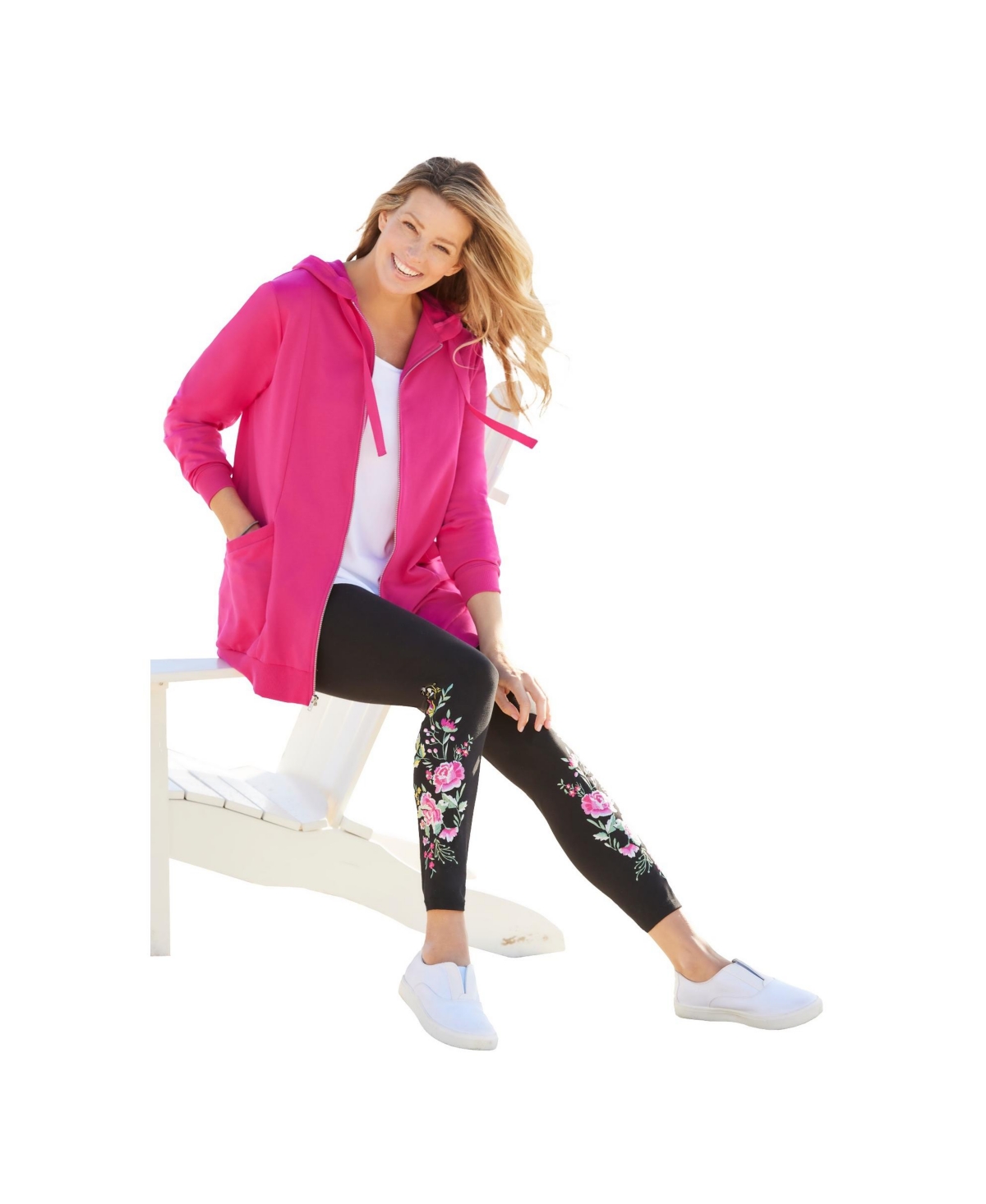 Click here for Woman Within Plus Size Zip Front Tunic Hoodie Jack... prices