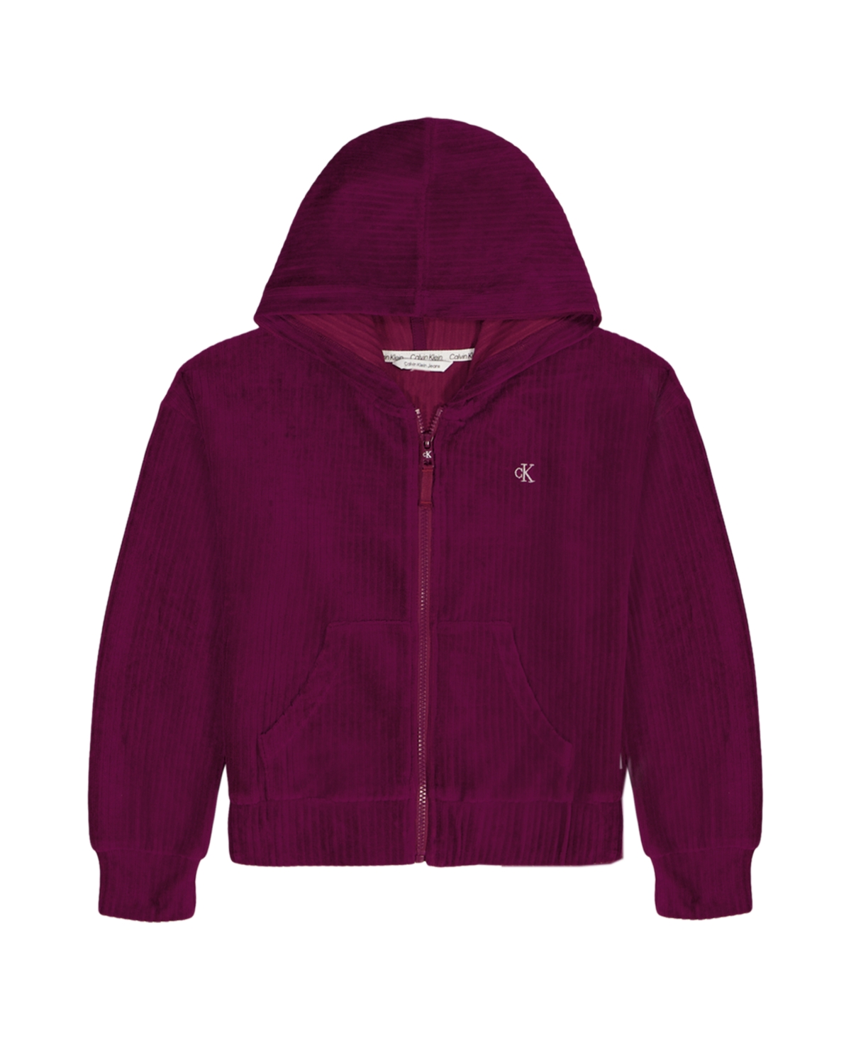 Click here for Calvin Klein Girls 7-16 Rib Velour Hoodie - Purple prices