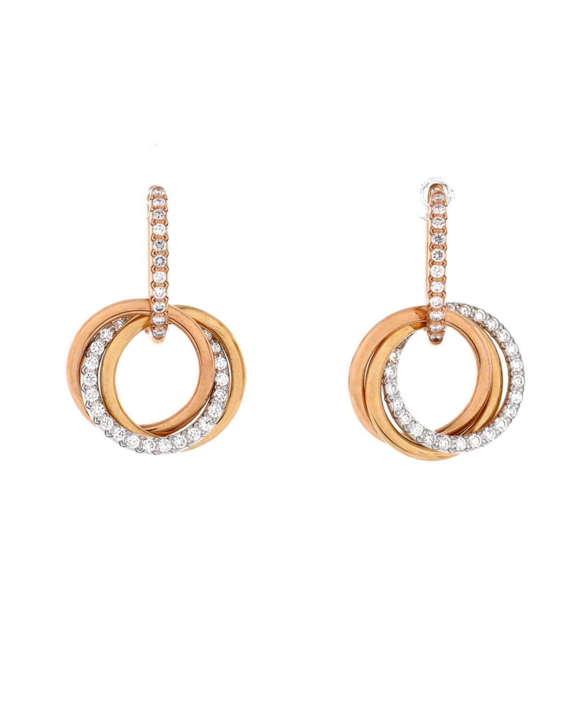 Click here for Pre-Owned Cartier Trinity Hoop Dangle Earrings - 1... prices