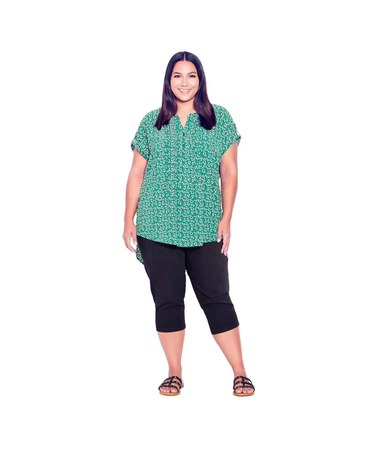 Click here for Avenue Womens Butter Denim Pull On Crop Jean - Bla... prices