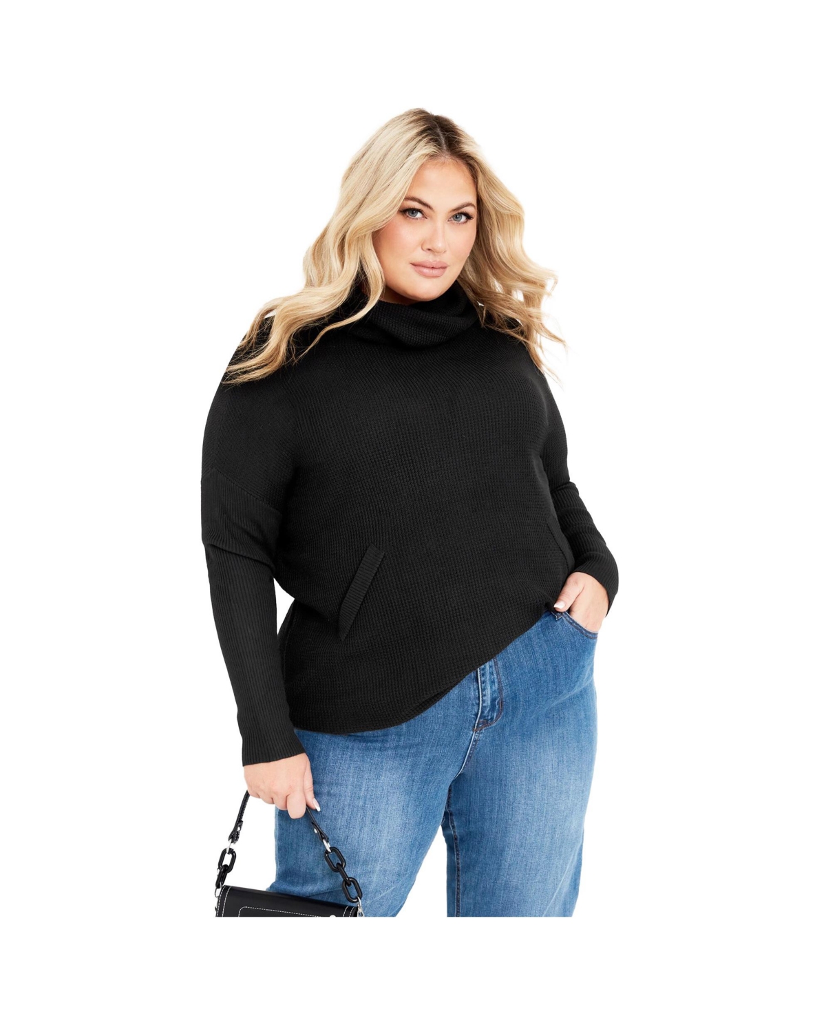 Click here for Avenue Womens Ash Turtleneck Close Fit Sweater - B... prices