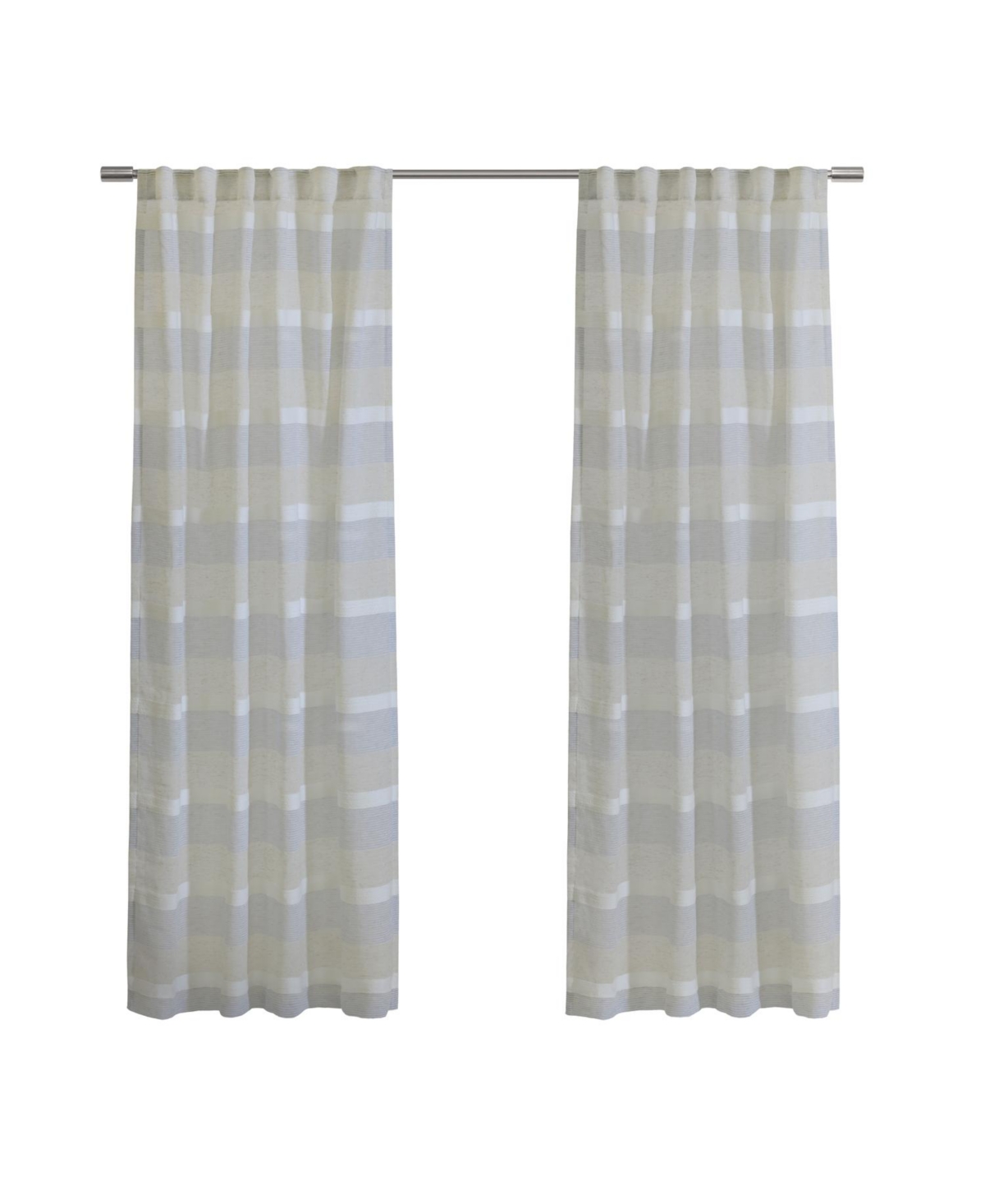Click here for Habitat 100 Polyester Nathan Stripe Sheer Faux Lin... prices