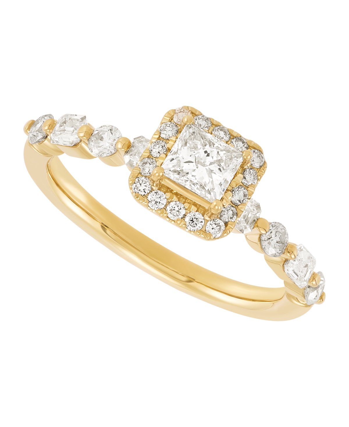 Click here for Macys Diamond Halo Ring (1 ct. t.w.) in 18k Yellow... prices