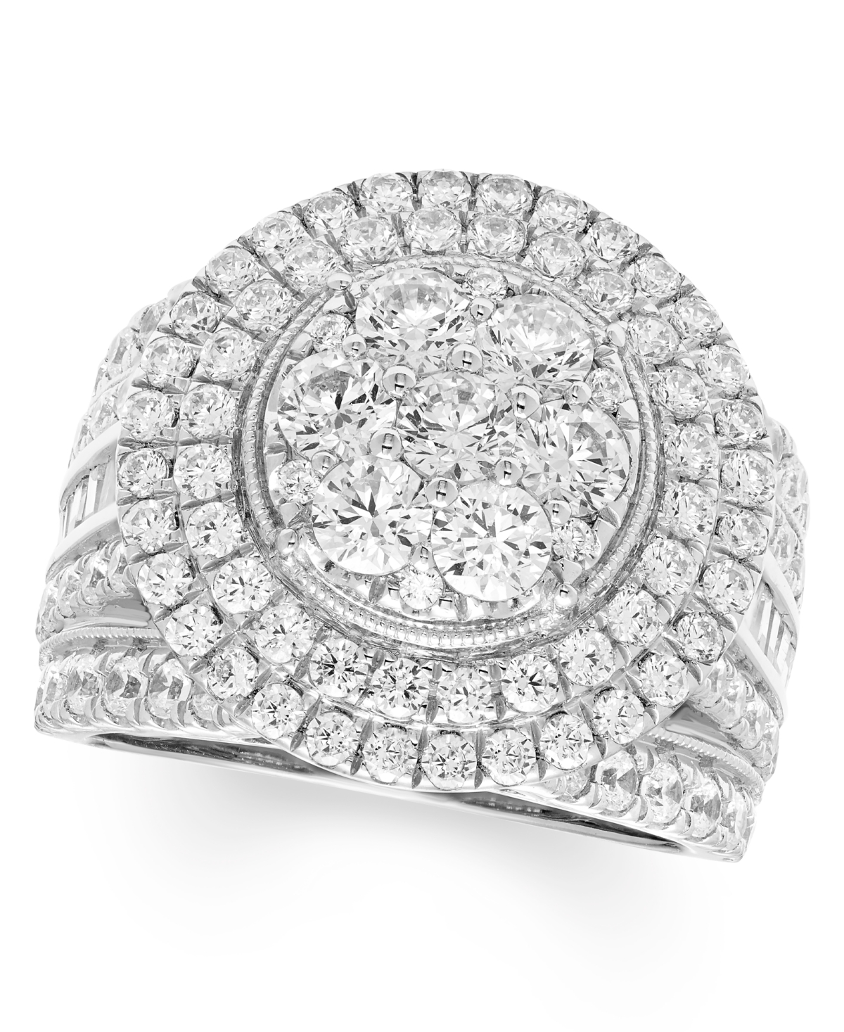 Click here for Macys Diamond Cluster Halo Ring (3 ct. t.w.) in 14... prices
