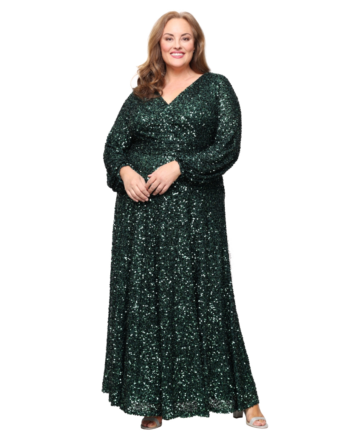 Click here for Alex Evenings Plus Size Sequin A-Line Long Dress -... prices