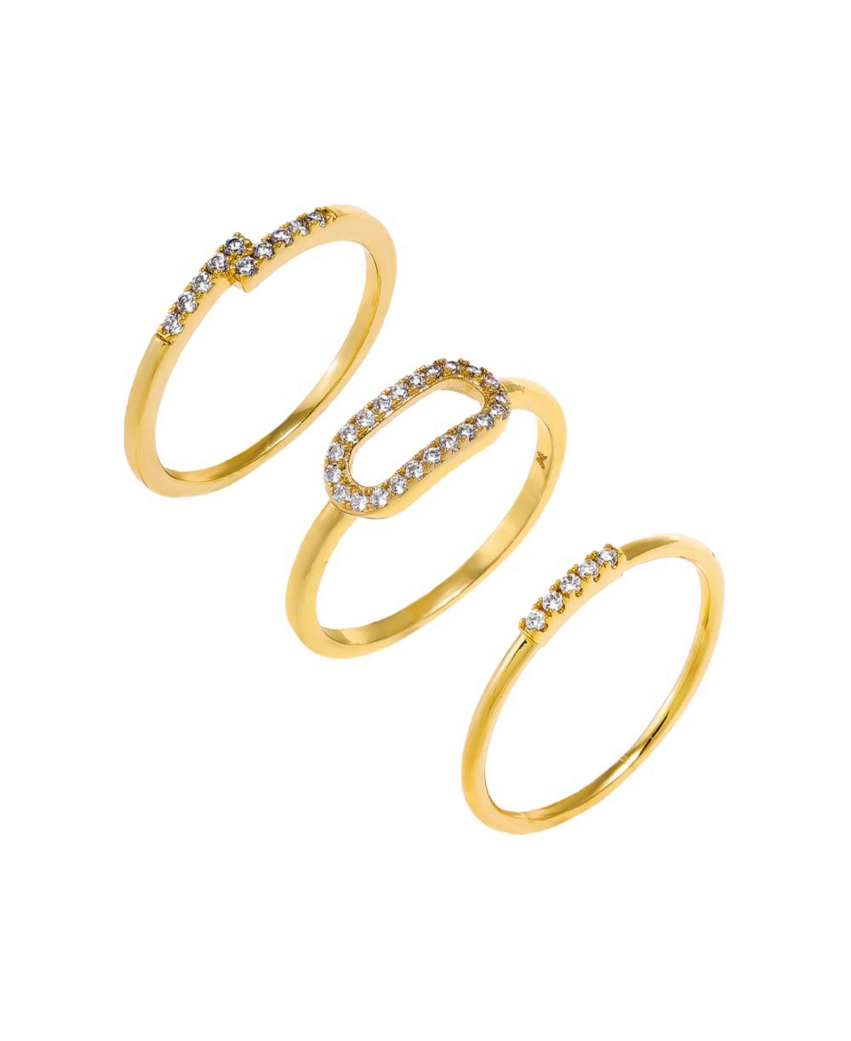 Click here for by Adina Eden Pave Accented Gold-Plated Rings Comb... prices