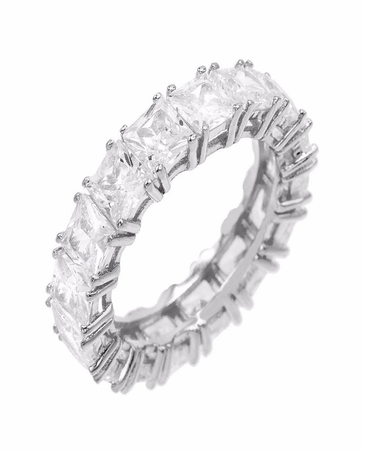 Click here for by Adina Eden Rhodium Plated Princess Cut Eternity... prices