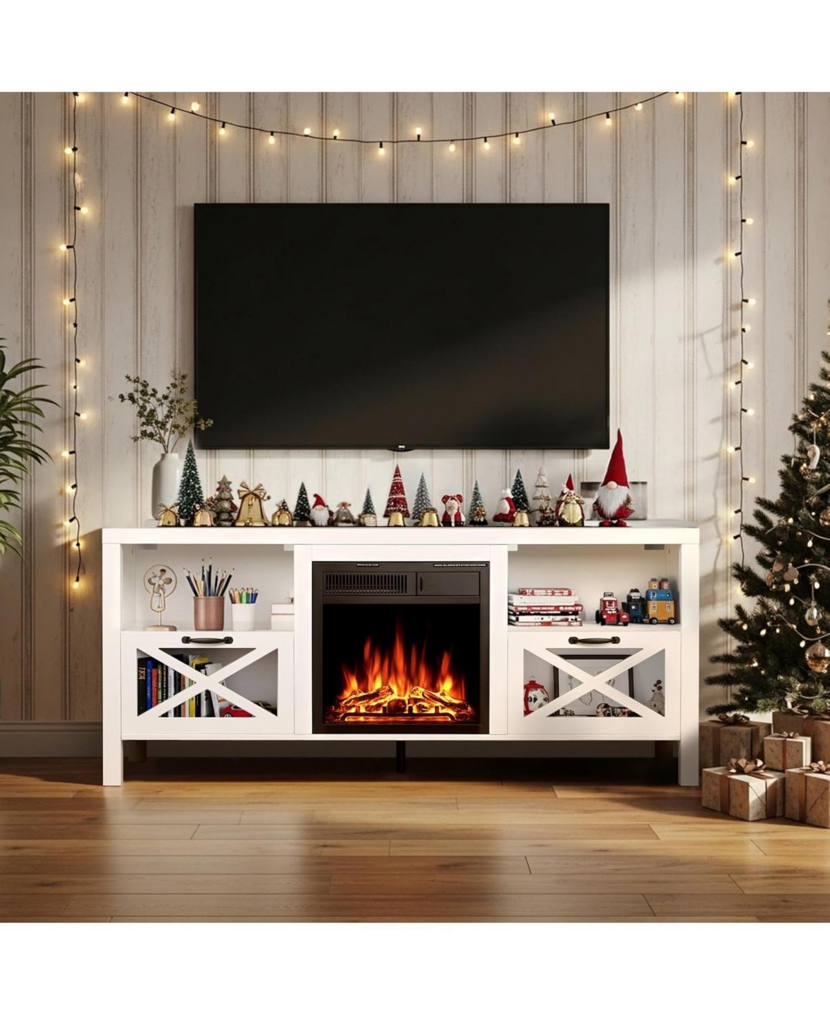 Click here for Cowsar Electric Fireplace with Mantel & Cabinets... prices