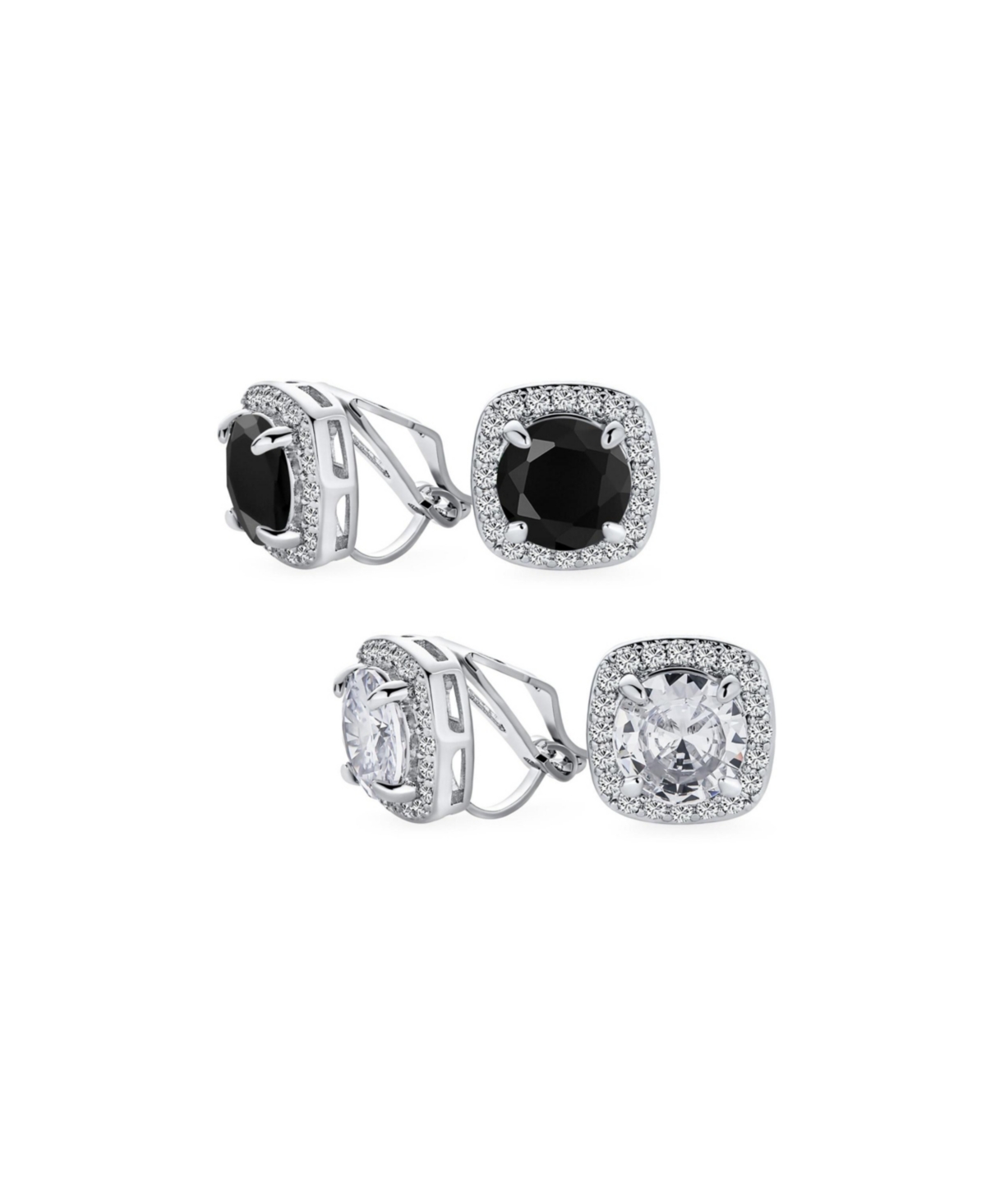 Click here for Bling Jewelry Set of 2 2CT Round Cz Solitaire Halo... prices