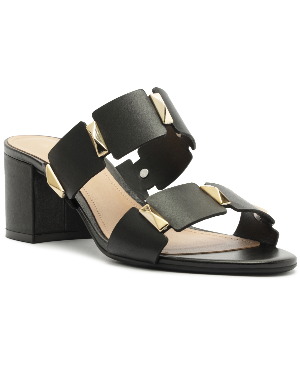 Click here for Arezzo Womens Lyra Mid Block Sandal - Black prices