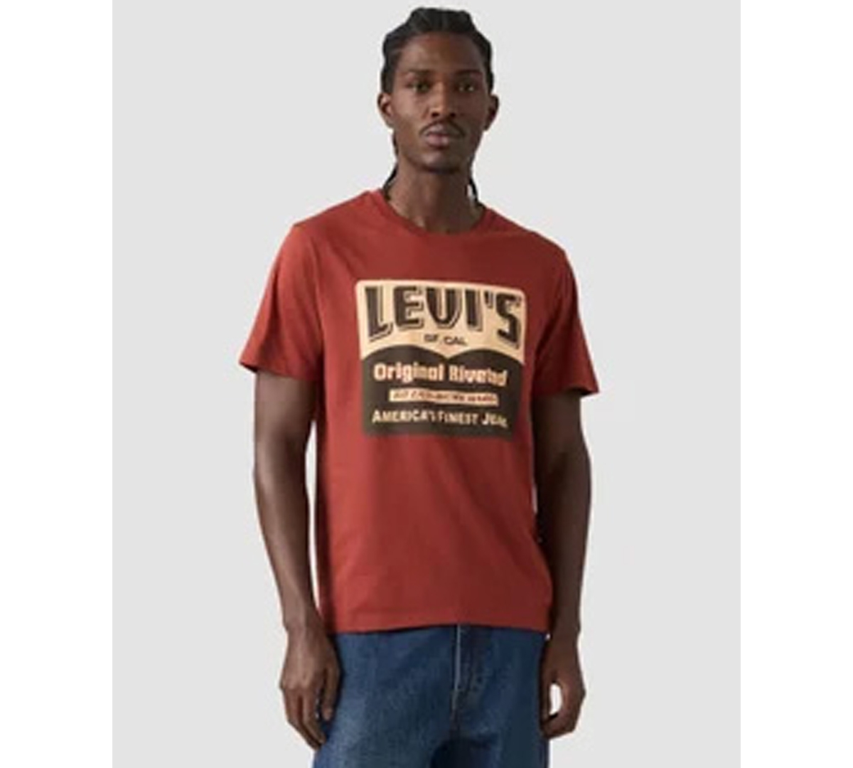 Click here for Levis Mens Regular-Fit Crewneck T-Shirt - Russet B... prices