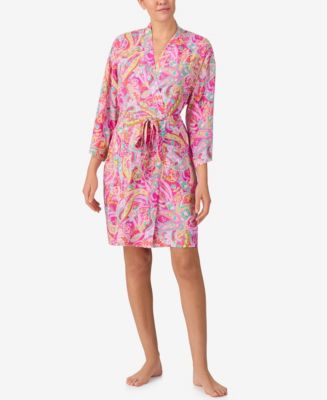 Sanctuary Women's Wrap Around Long-Sleeve Short Robe - Macy's