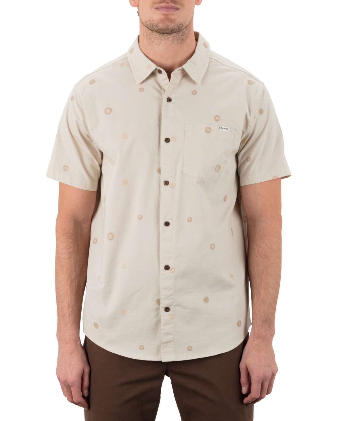 Click here for Hurley Mens Lido Stretch Short Sleeve Shirt - Bone prices