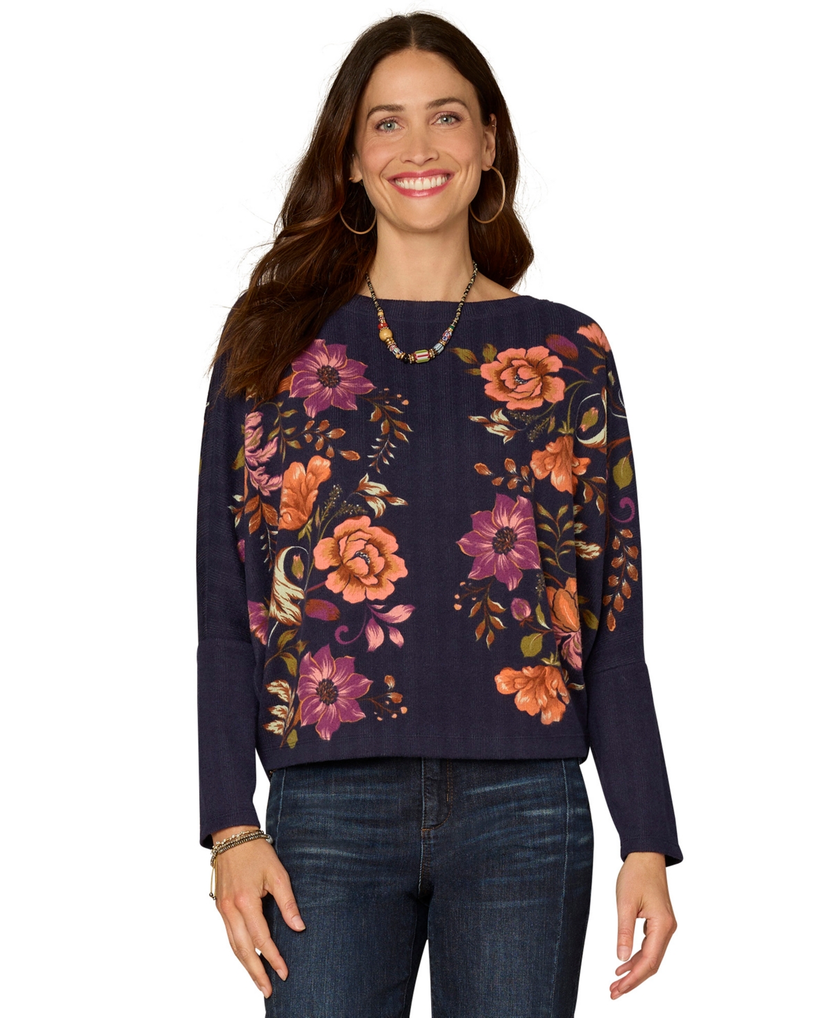 Click here for Democracy Petite Long-Sleeve Batwing Surplus Place... prices