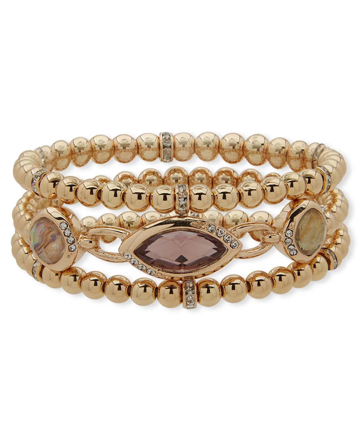 Click here for Anne Klein Gold-Tone Crystal Stone Metal Stretch B... prices