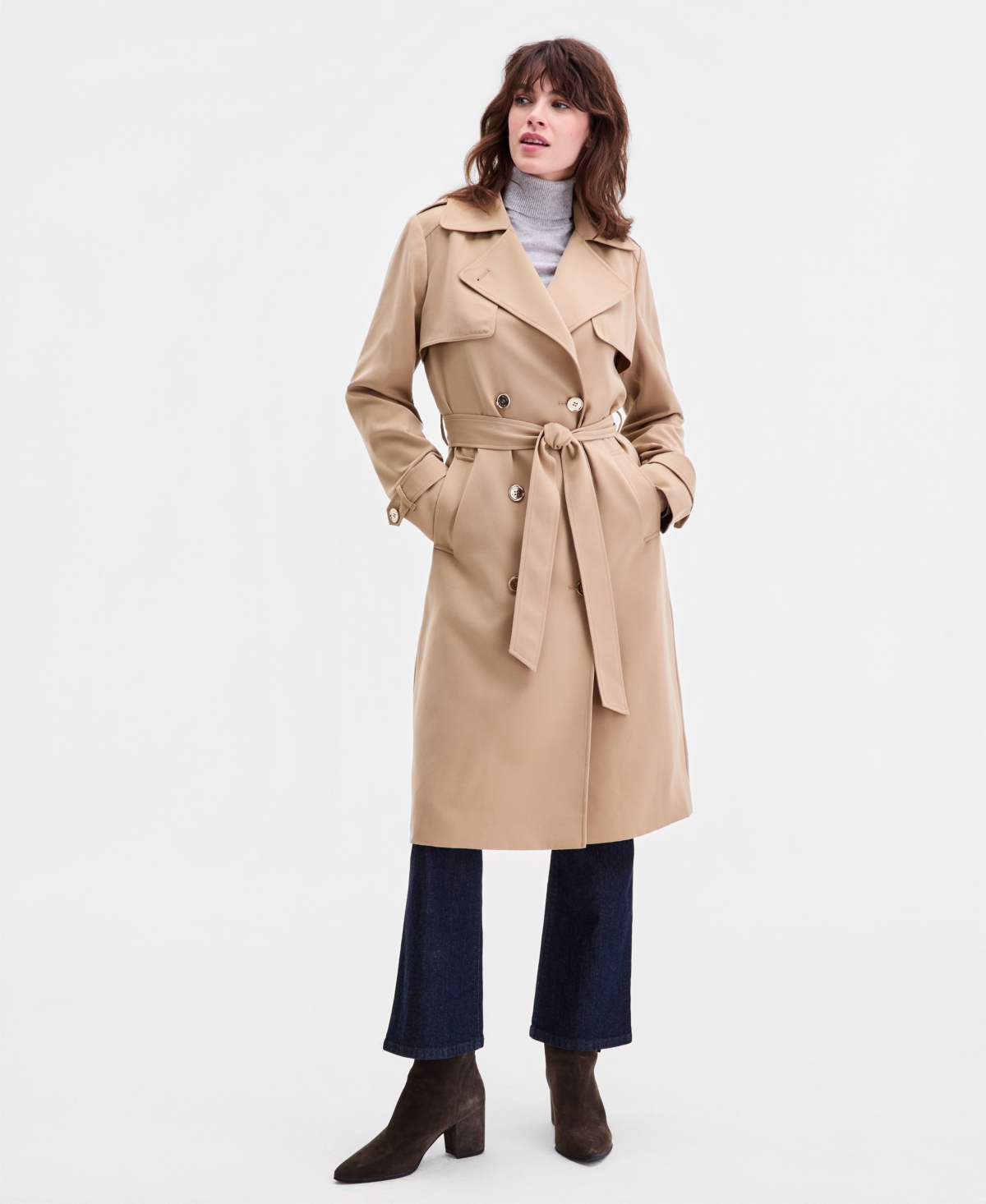 Click here for Michael Michael Kors Petite Double-Breasted Belted... prices