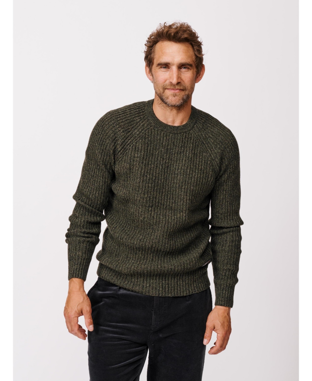 Click here for Aubin Mens Ray Fisherman Rib Crew Neck Sweater - D... prices