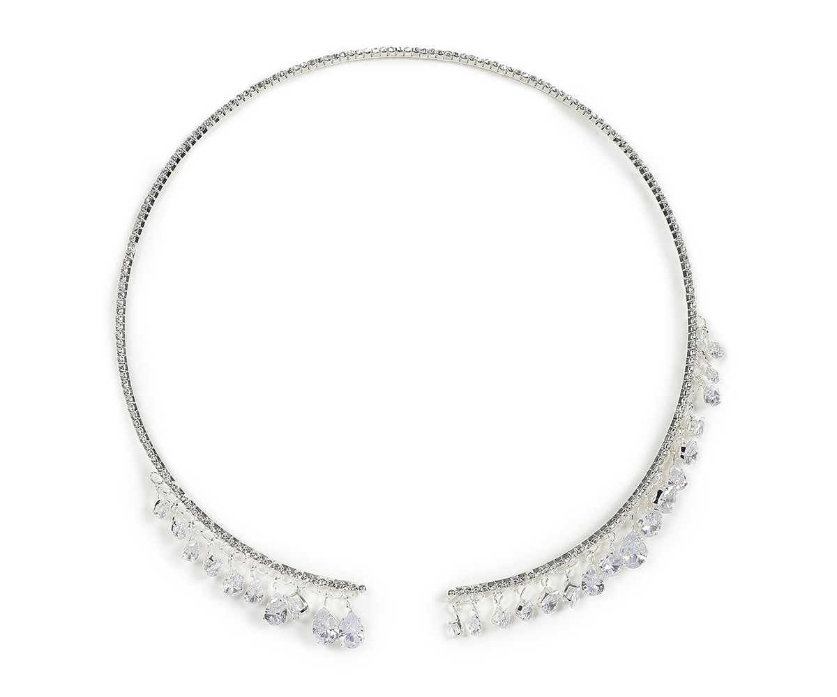Click here for Sohi Womens Crystal Torque Necklace - Silver prices