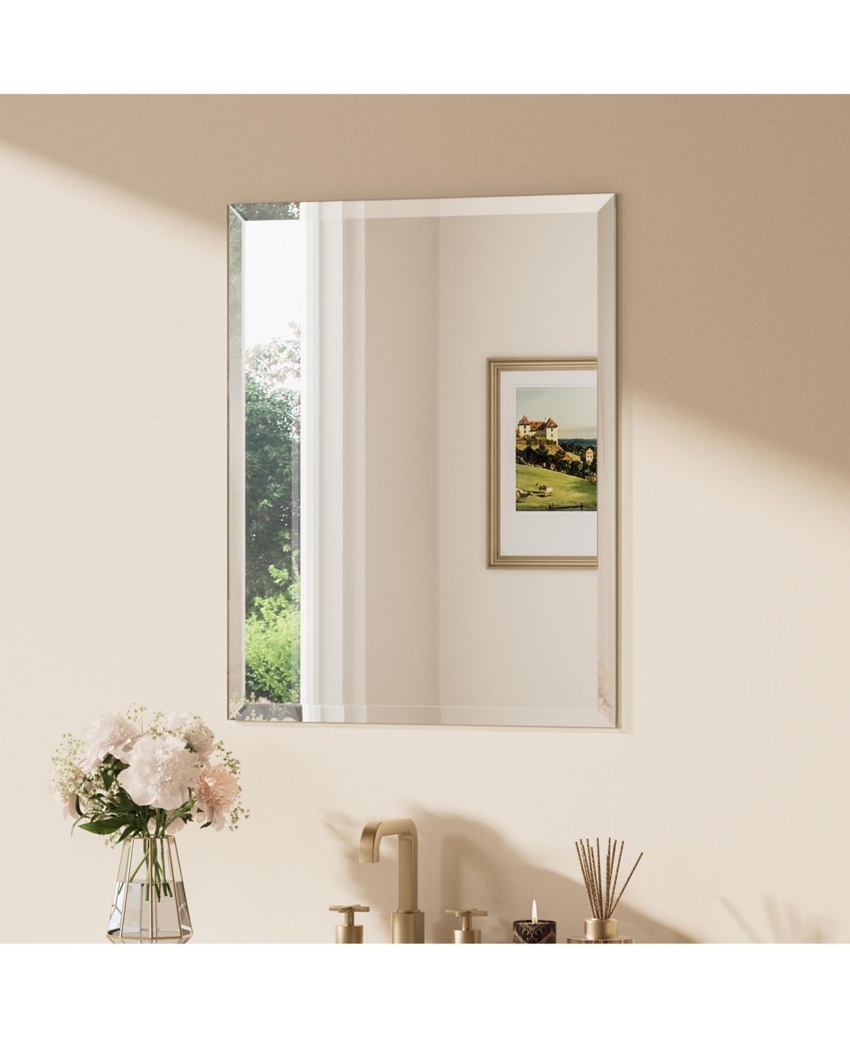 Click here for Keonjinn Inch Beveled Bathroom Vanity Mirror Shatt... prices