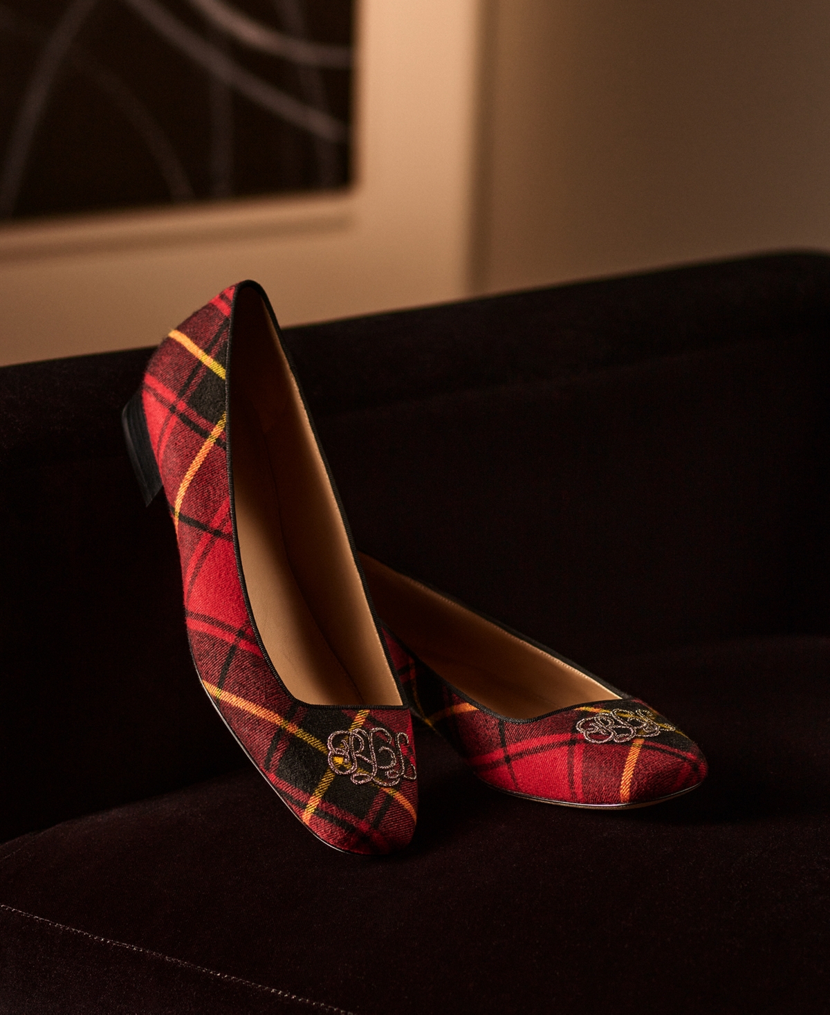 Click here for Lauren Ralph Lauren Womens Emellie Logo Plaid Ball... prices