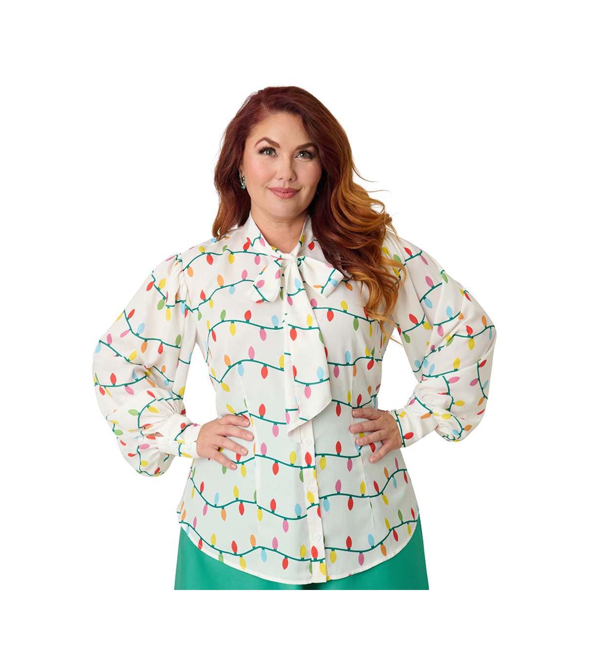 Click here for Unique Vintage Plus Size Long Sleeve Neck Tie Gwen... prices