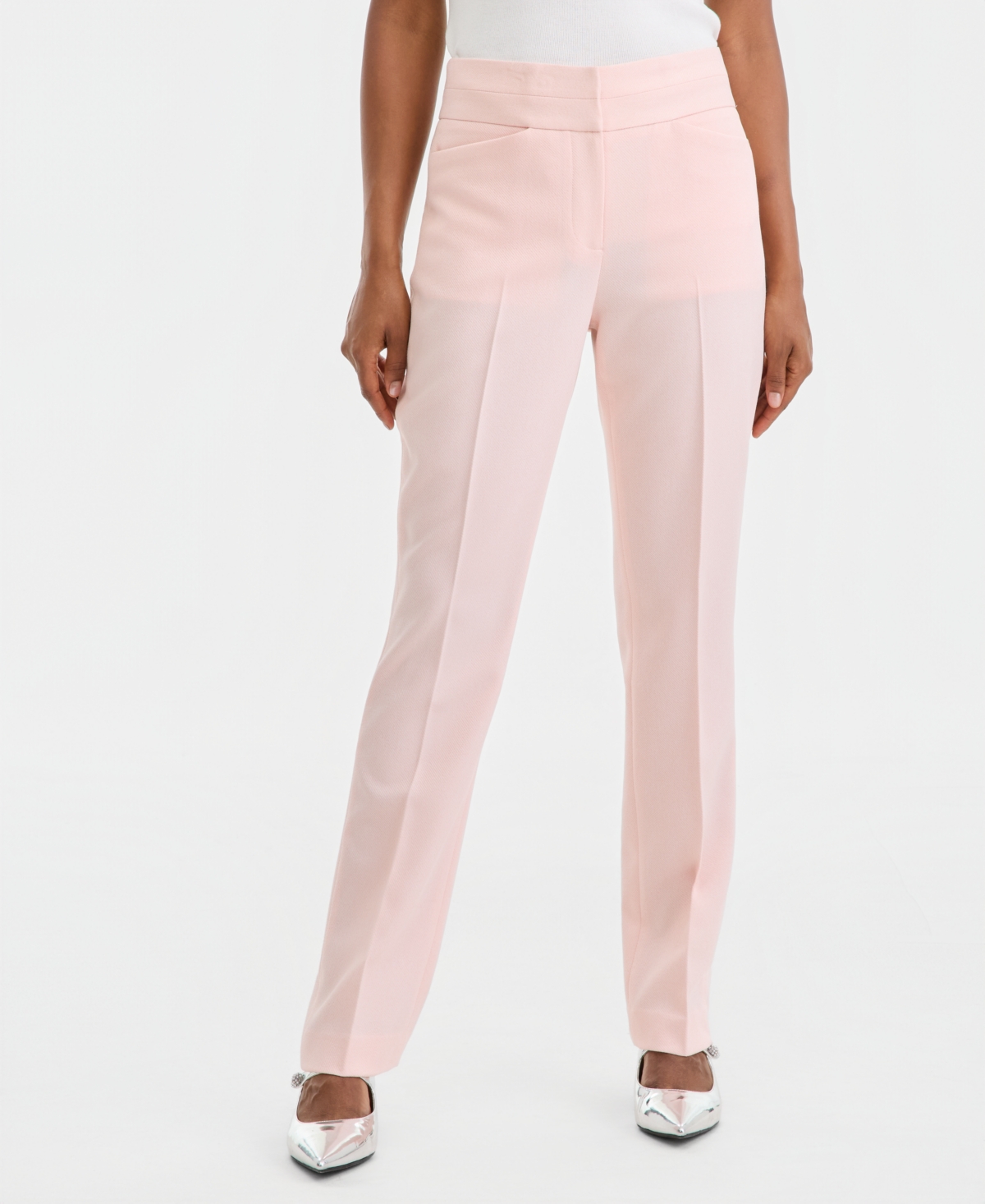 Click here for Tahari Asl Petite Bell-Bottom Mid Rise Pants - Sli... prices