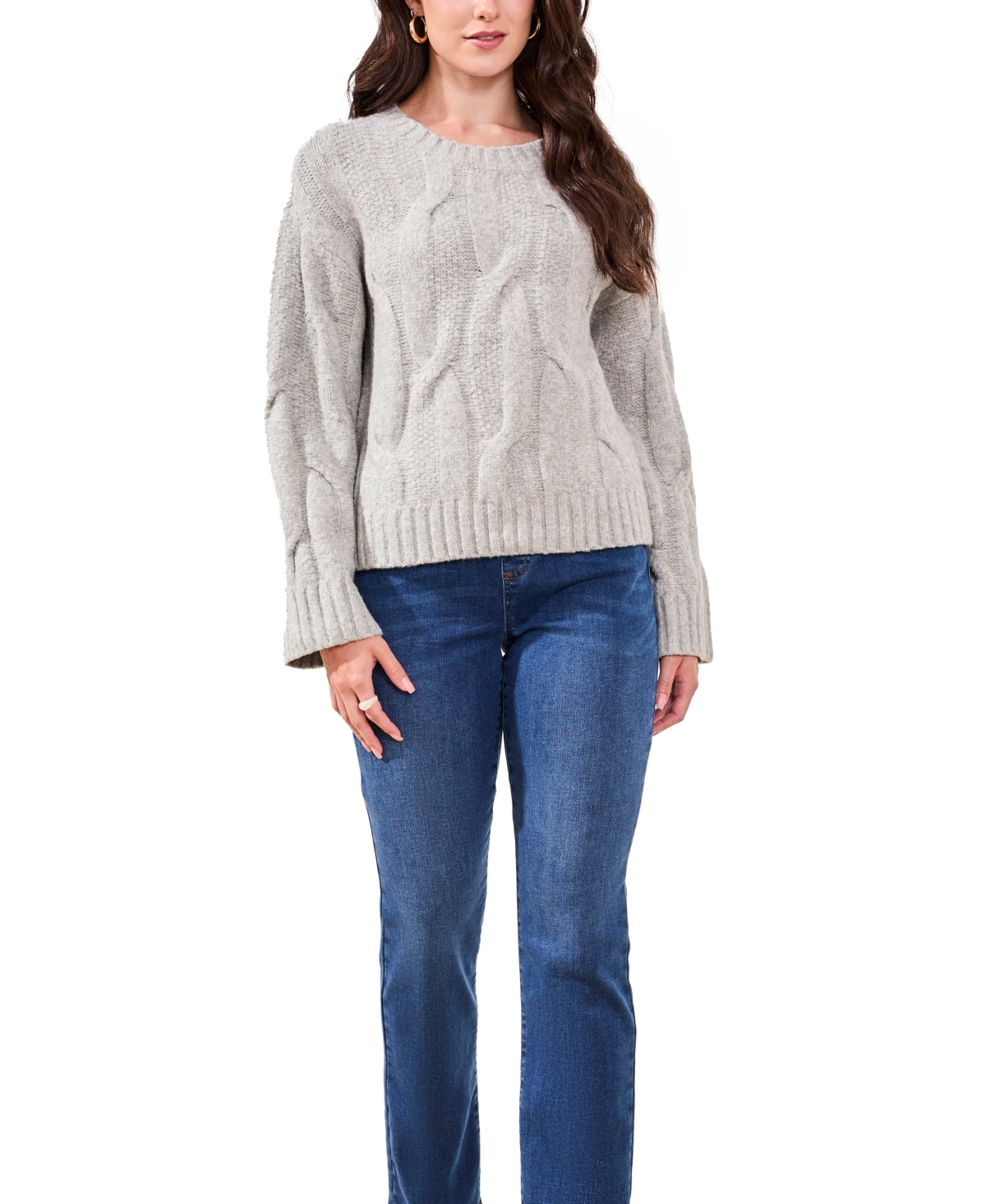 Click here for Tribal Womens Cable-Knit Textured Crewneck Sweater... prices