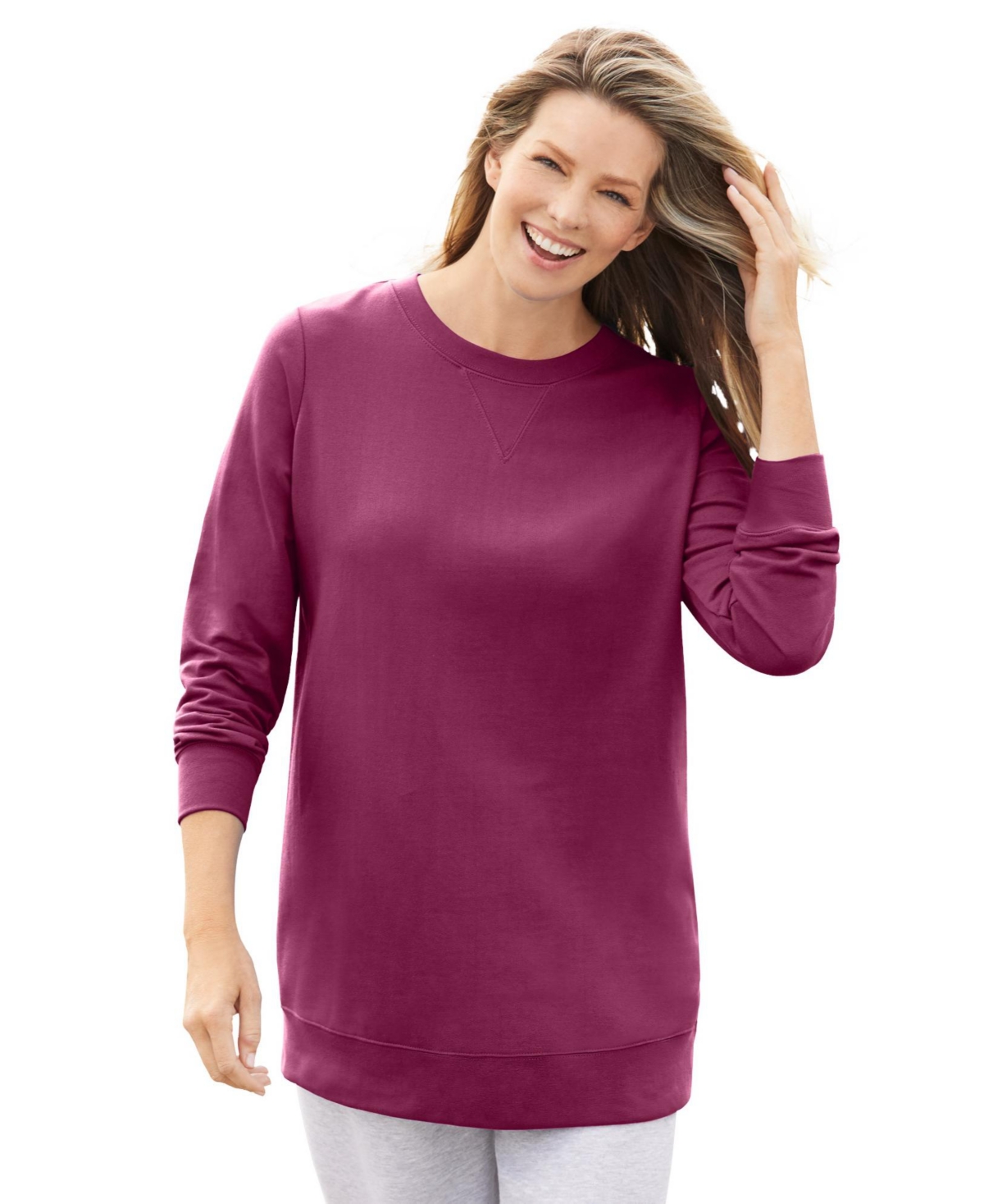 Click here for Woman Within Plus Size Within Fleece Sweatshirt -... prices
