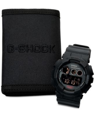 G-Shock Men's Digital Blackout Black Strap Watch and Wallet Set 55x51mm ...